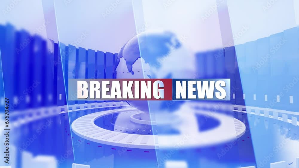 Global Earth Rotating Digital World Breaking News Studio Background For ...