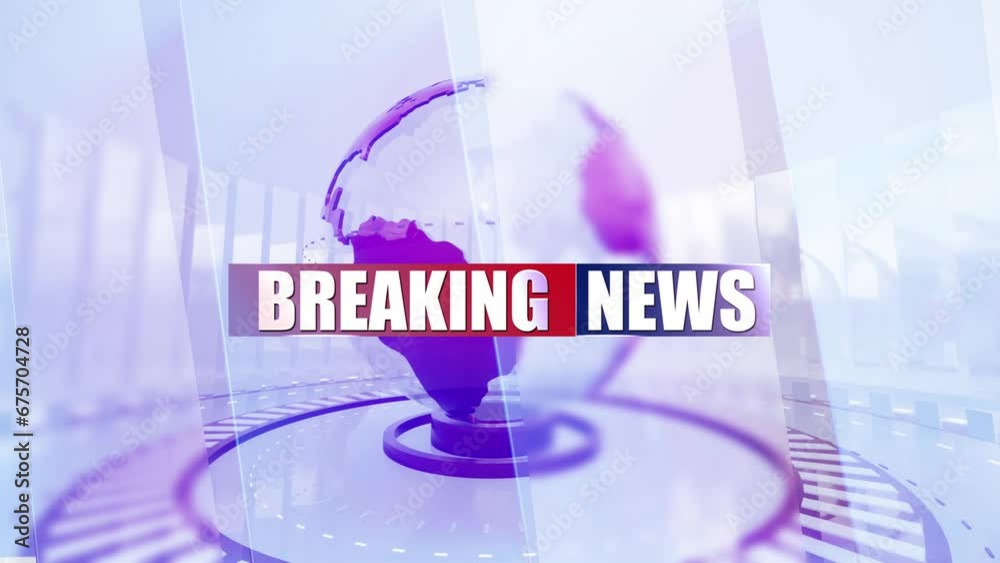 Global Earth Rotating Digital World Breaking News Studio Background For ...