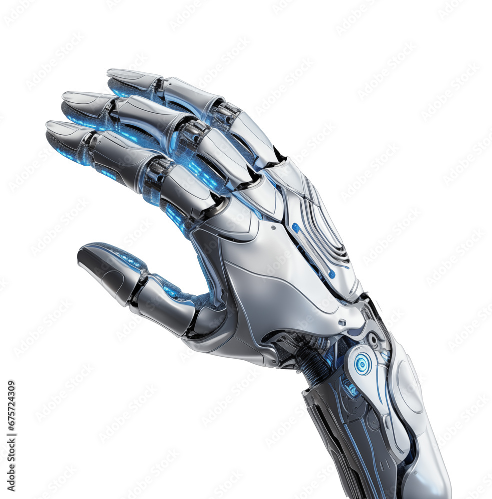 robot hand showing up symbol png, in the style of photorealistic ...