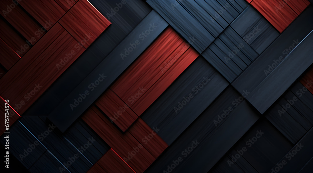 Striking diagonal stripes in bold red and blue hues create a modern ...