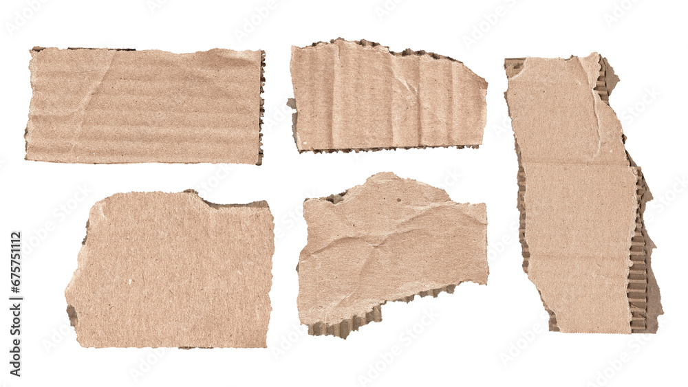 collection of torn and ripped cardboard pieces frames with jagged edges ...