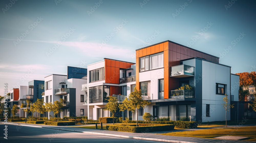 Building beautiful modern housing estate Stock Photo | Adobe Stock