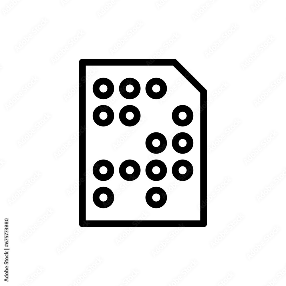 Braile text disability icon with black outline style. education, text ...