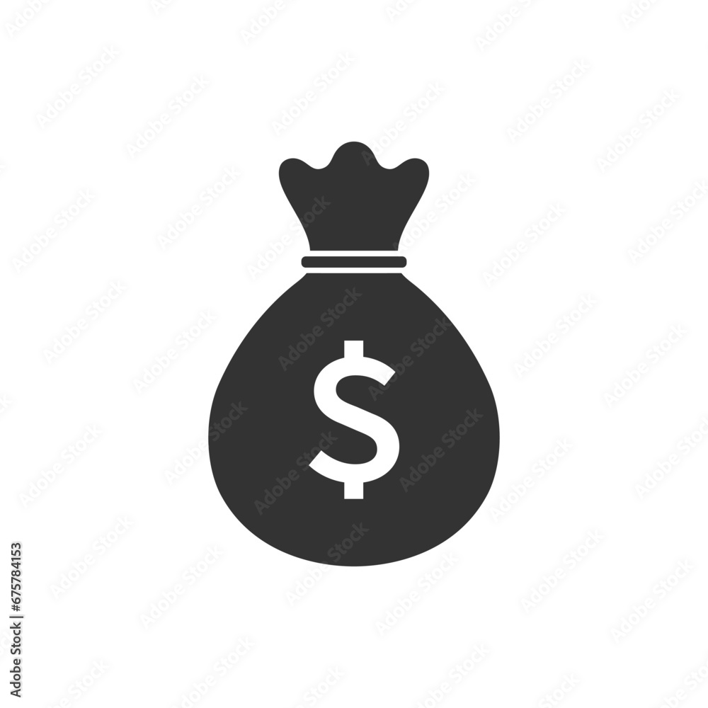 Money bag graphic icon. Money bag sign isolated on white background ...