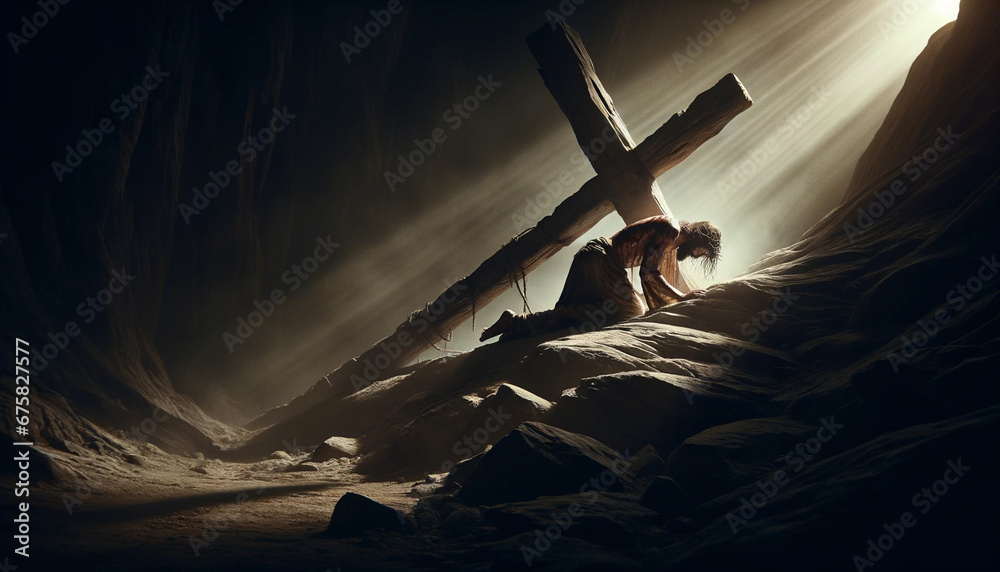 The Weight of Redemption: Jesus Carrying His Cross during the Passion ...