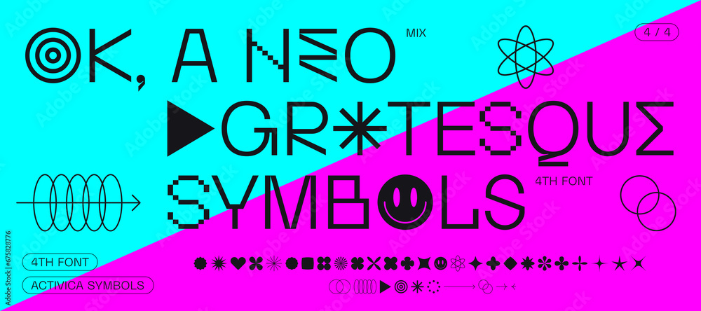 Vetor de Headline alphabet Neo grotesque sans serif alphabet with ...