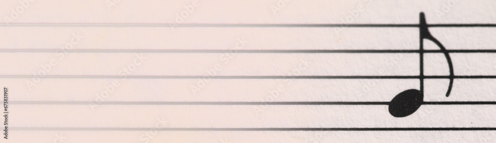 Corchea en partitura solfeo: nota musical y pentagrama. foto de Stock ...