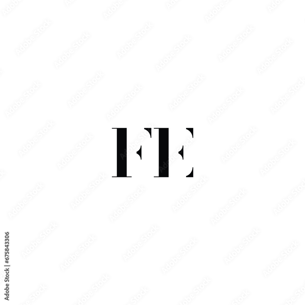 Initial Monogram Letter FE Logo Design Vector Template. Alphabet FE EF ...