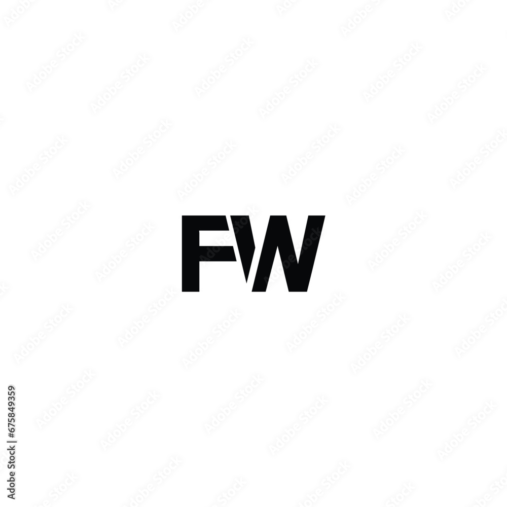 FW logo Alphabet letter icon logo FW. initial letter fw logo design WF ...