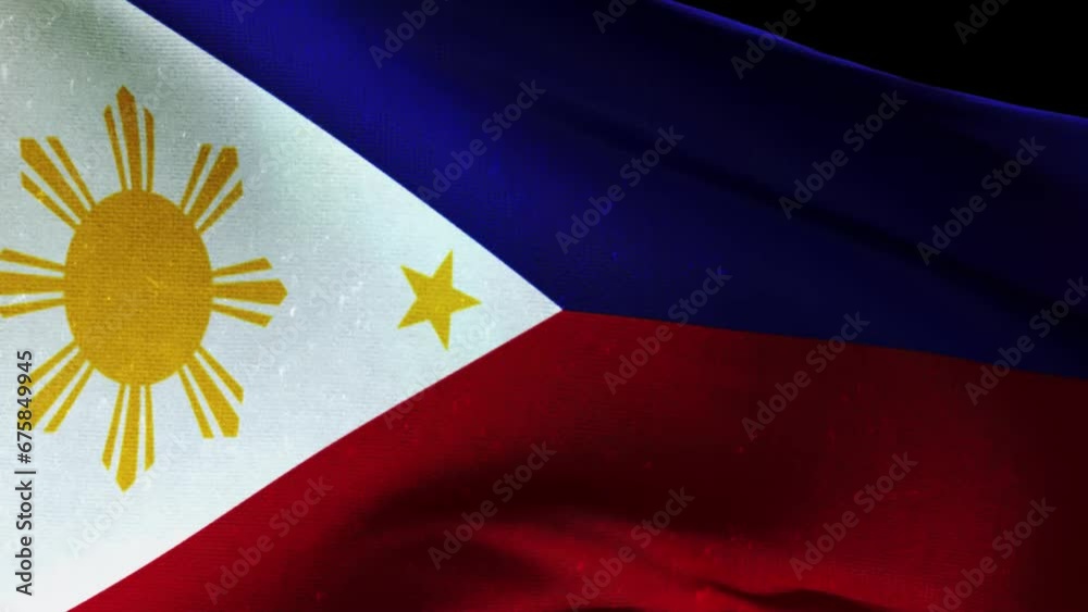 Philippines flag waving closeup. Highly Detailed Fabric Pattern with ...