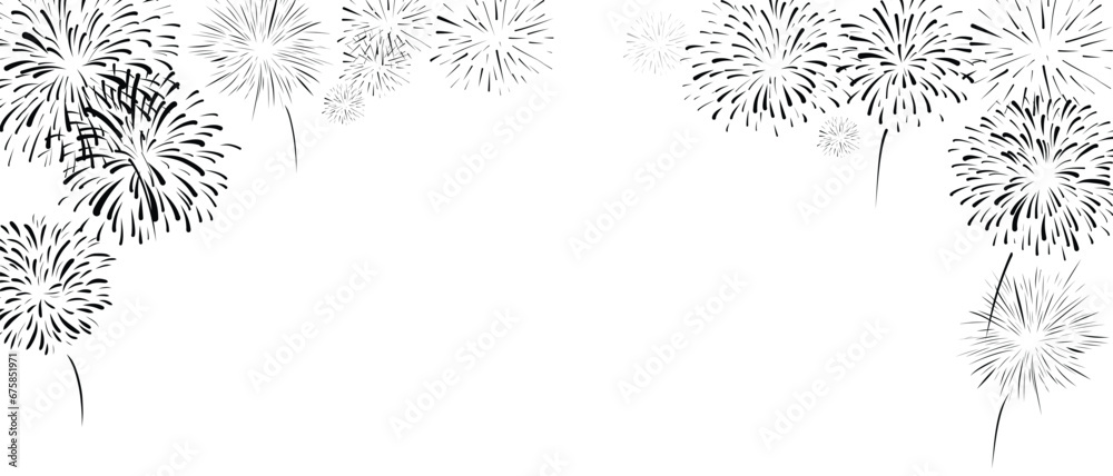 Vector silhouette fireworks isolated on white Background Template New ...