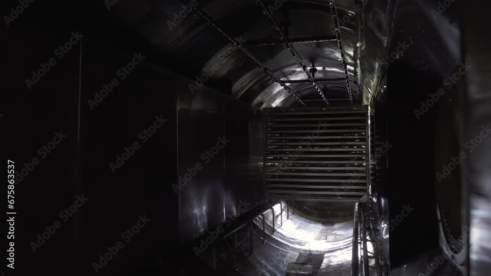 Inside of the sterilization chamber used for the Production of Medical ...