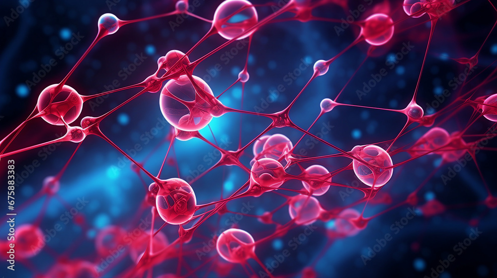 Science and Stem Research Background, Microscopic 3D Cell Structures ...