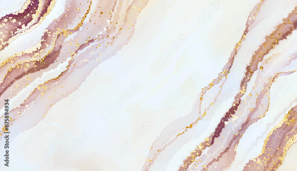 Marble stone texture border with gold waves and glitter dust. Stock ...