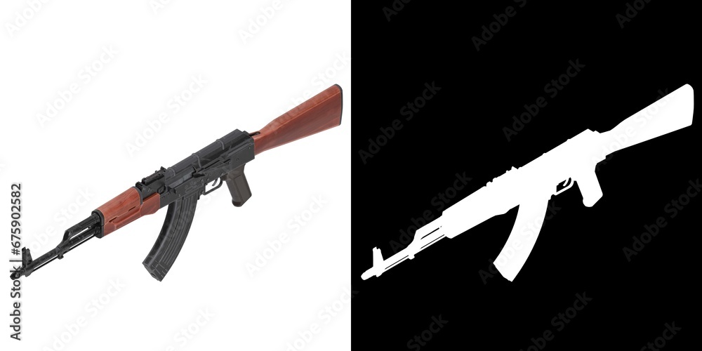 3D rendering illustration of an AK-47 Kalashnikov assault rifle Stock ...