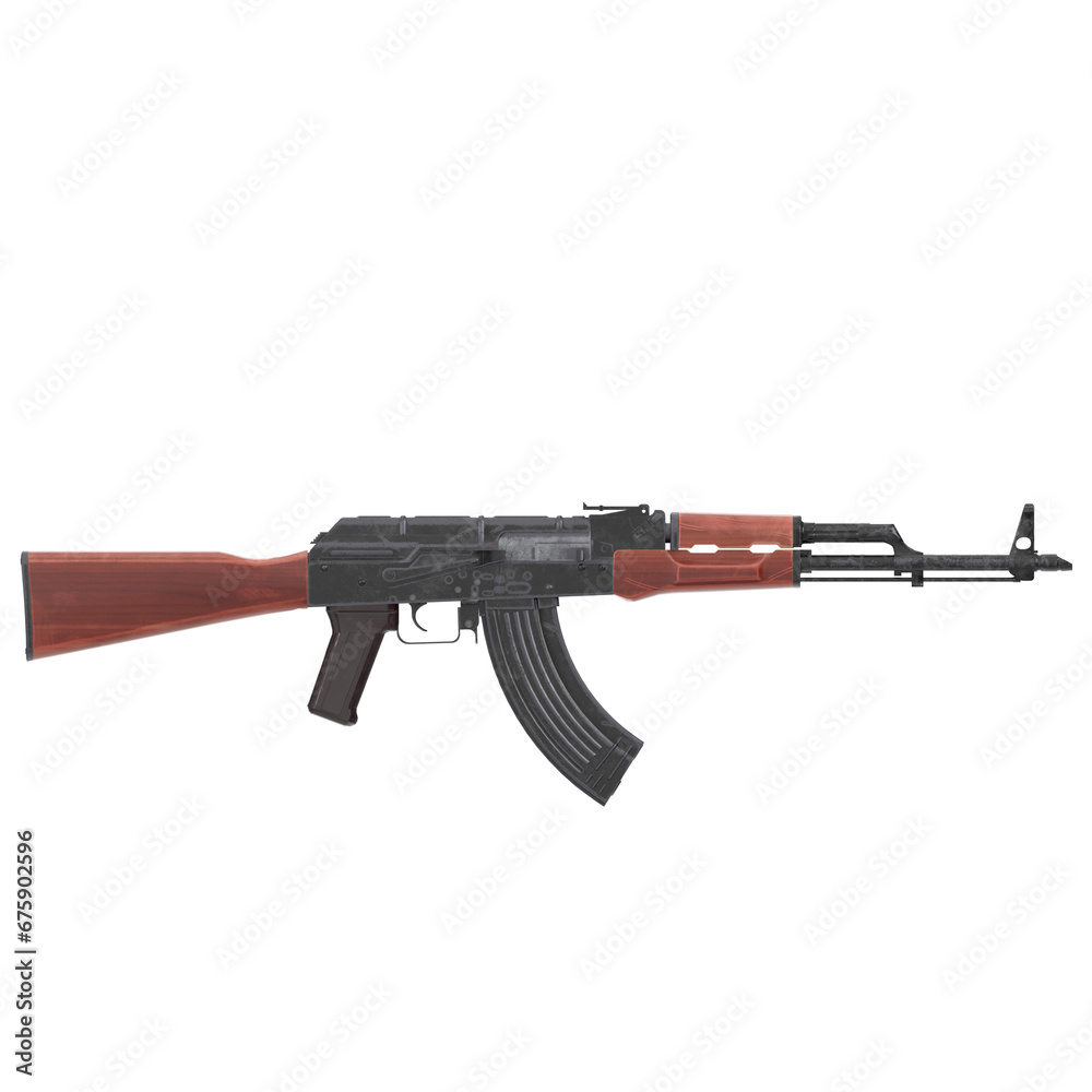 3D rendering illustration of an AK-47 Kalashnikov assault rifle Stock ...