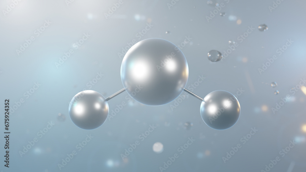 water molecular structure, 3d model molecule, polar inorganic compound ...