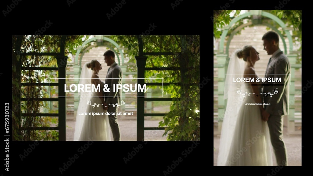 Multi Resolution Wedding Overlay Title With Flowers Stock Template ...