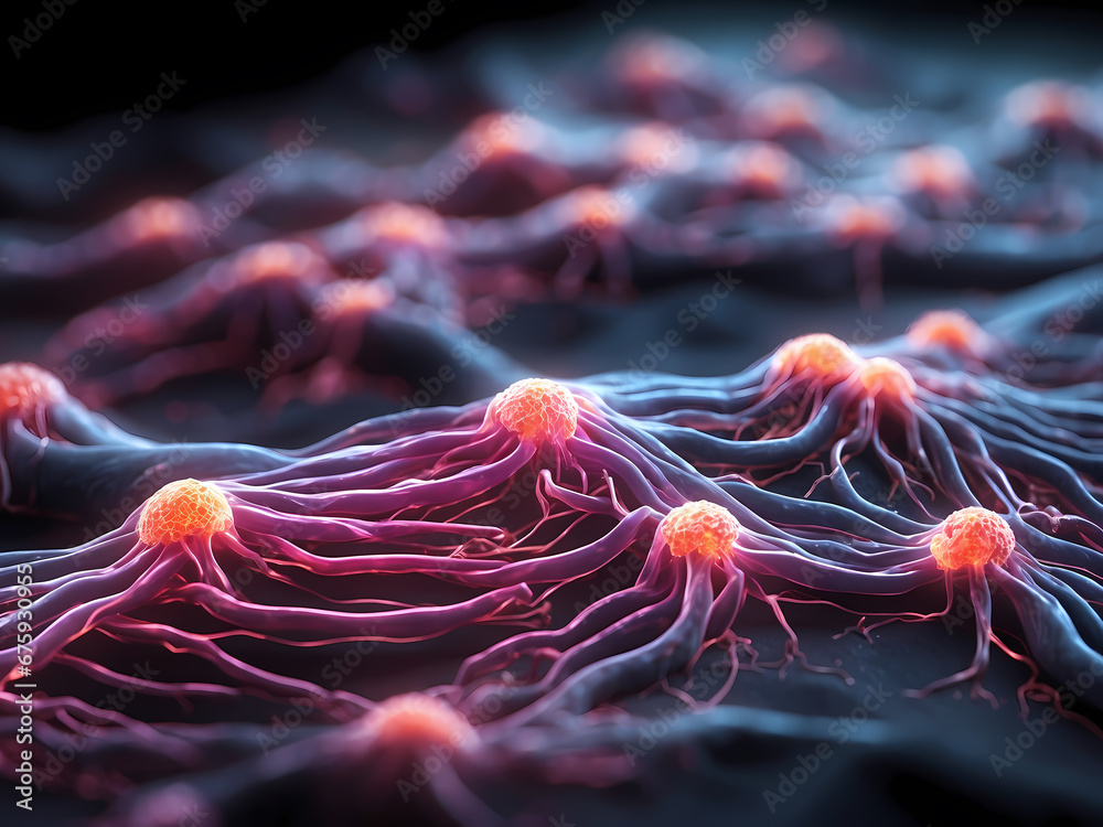 Fungi Trichophyton mentagrophytes, 3D illustration showing macroconidia ...
