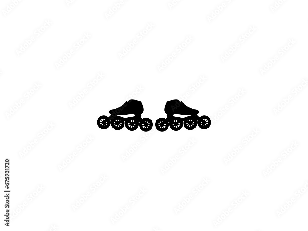 Inline Roller Skates Boot Silhouette isolated on white background Stock ...