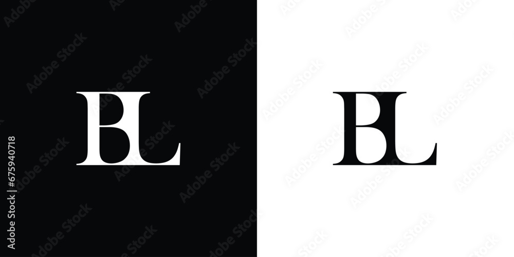 Abstract Exclusive and Elegant Modern B and L Letter Serif Font Logo ...