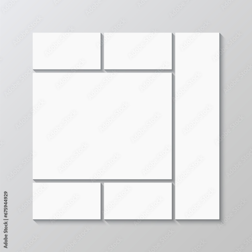Square photo collage template. Empty moodboard background. Mosaic ...