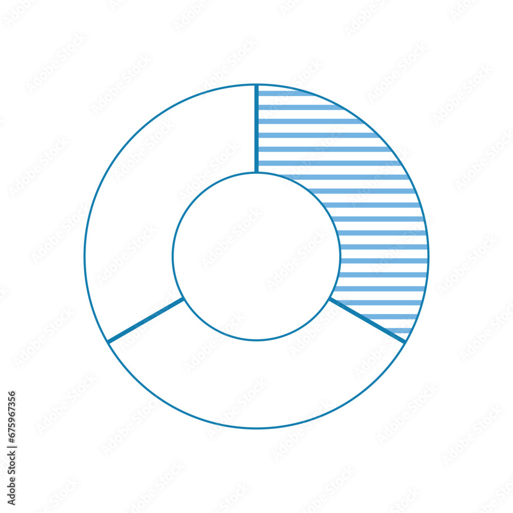 Fraction pie divided into one-third. Pie chart. Mathematics resources ...