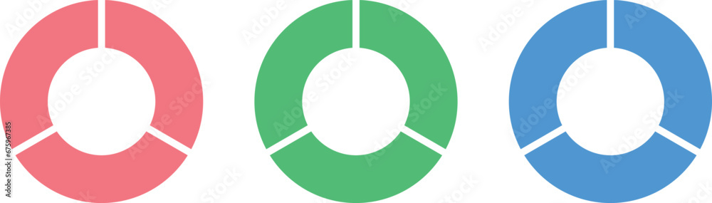 Fraction pie divided into one-third. Pie chart. Mathematics resources ...