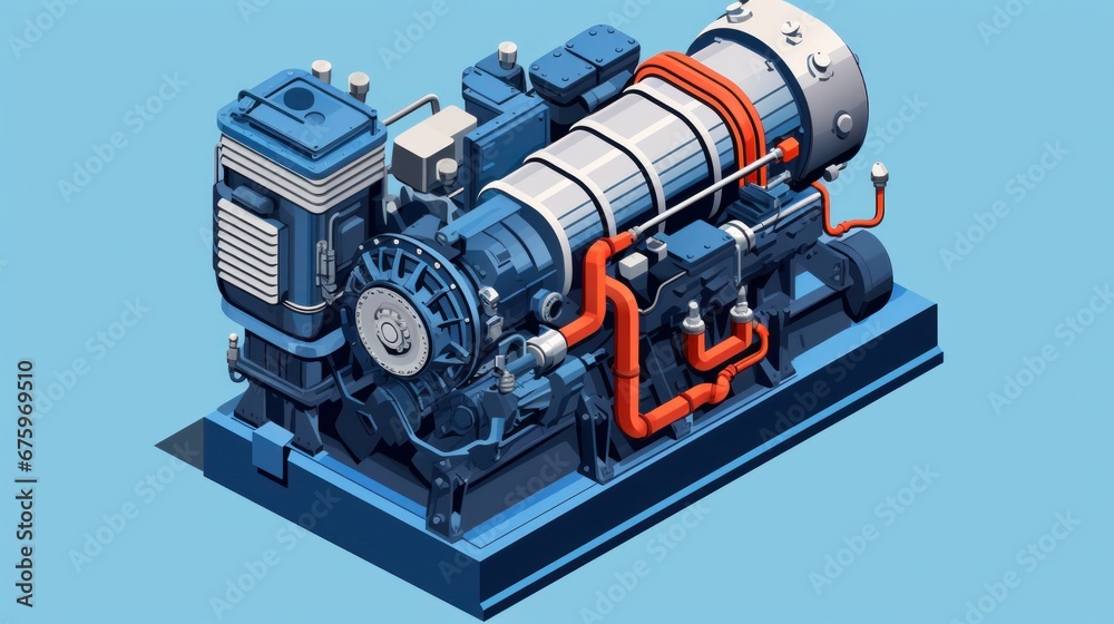 Dive into the realm of marine engineering through this stylized vector ...