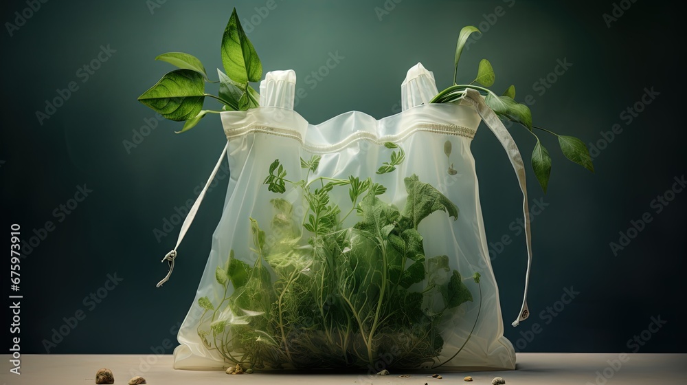 Plastic free.Ecological poster. Say NO to plastic and polyethylene bags ...