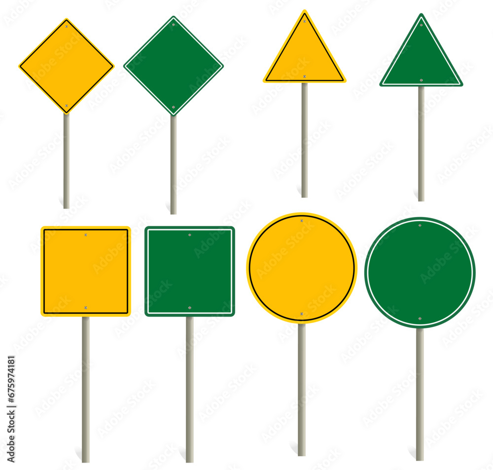 Vetor de road sign blank template. Road sign set traffic blank sign ...