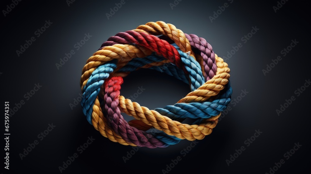 Connected diversity and circle shaped group of ropes creating a ...