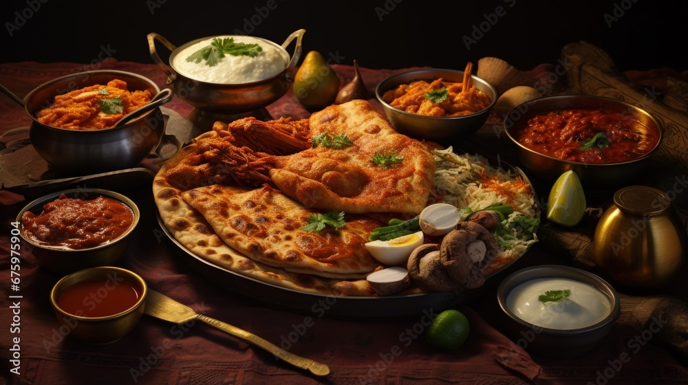 Assorted Indian Non Vegetarian food recipe served in a group. Includes ...