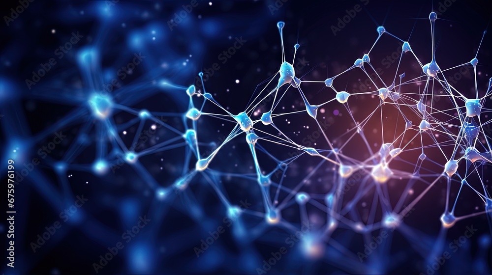 Big Data concept. Digital neural network. Abstract image of neural ...