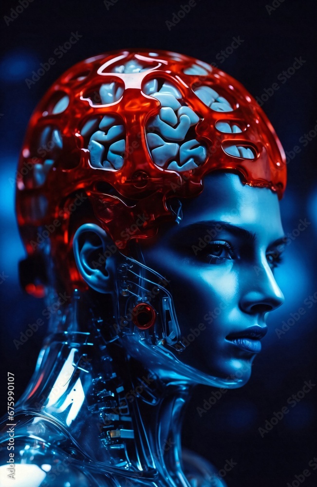 Artificial bio-electronic android head made of composites and bio human ...