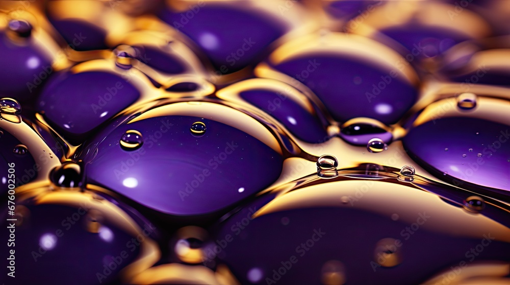 a close up picture of a bunch of water droplets that are purple and ...