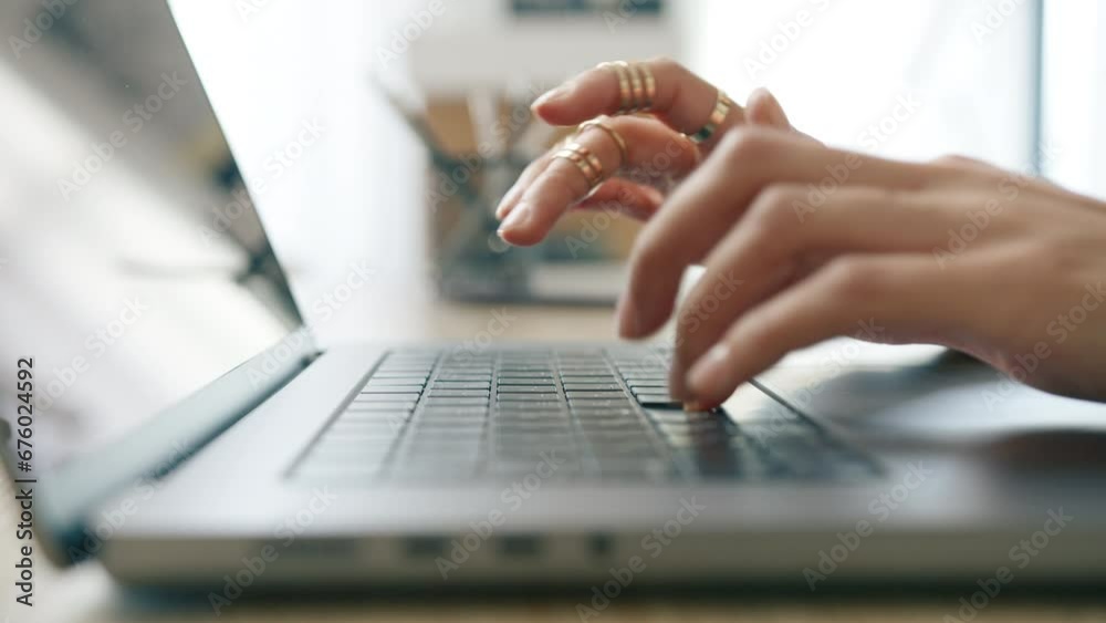 Software, online education, apps, modern technology concept 4K. Closeup ...