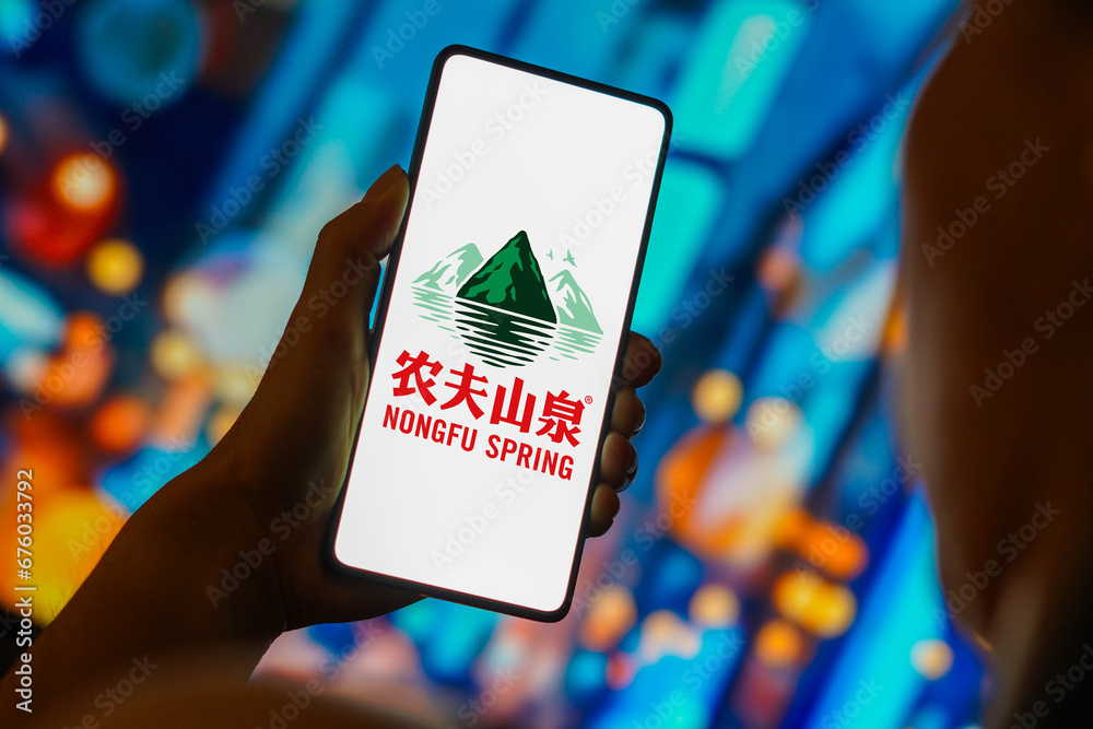 November 9, 2023, Brazil. In this photo illustration, the Nongfu Spring ...