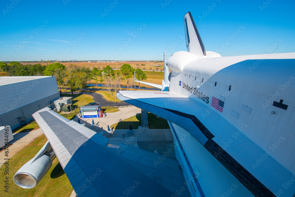Space Shuttle mounted on Boeing 747 Shuttle Carrier Aircraft on ...