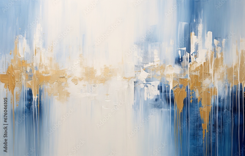 an abstract blue and white background with gold and blue lines, of ...