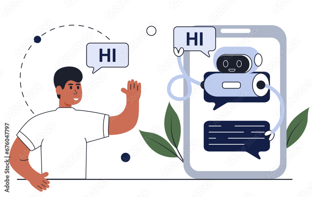 AI technology, smart chat bot . Machine learning. Artificial ...