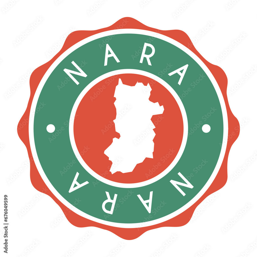 Nara, Japan Badge Map Vector Seal Vector Sign. National Symbol Country ...