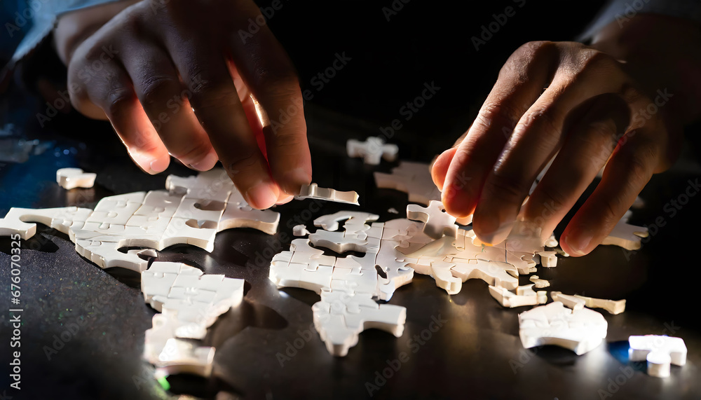 concept of worldwide geopolitics. mysterious people building new world ...