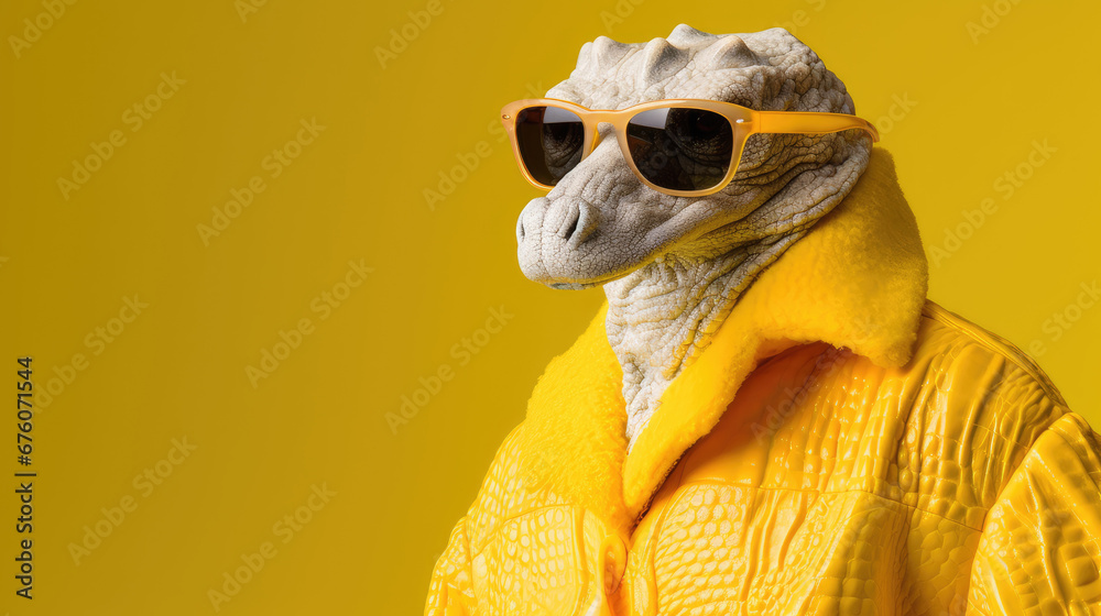 Anthropomorphic stylish alligator in suit. Illustration of a serious ...