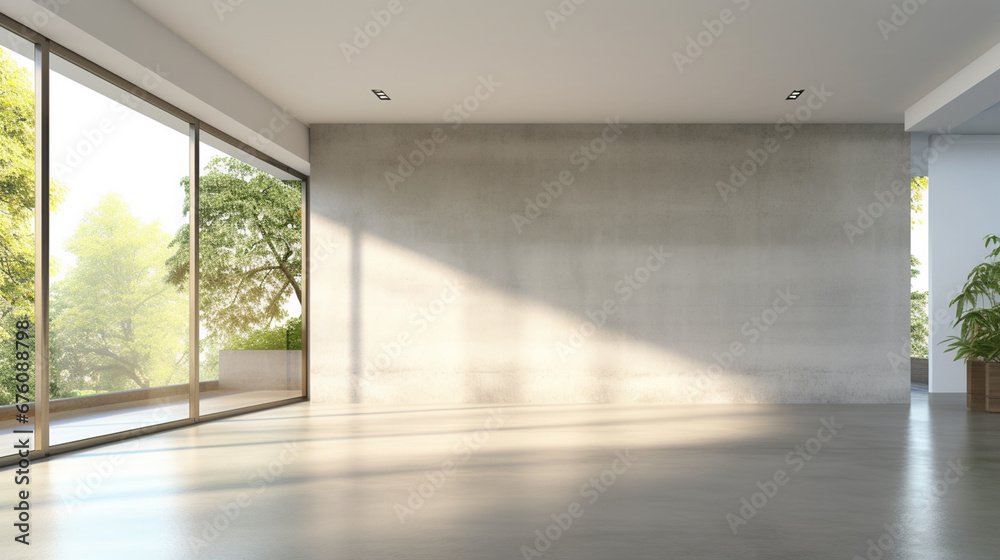 Modern contemporary empty hall and the living room behind room has ...