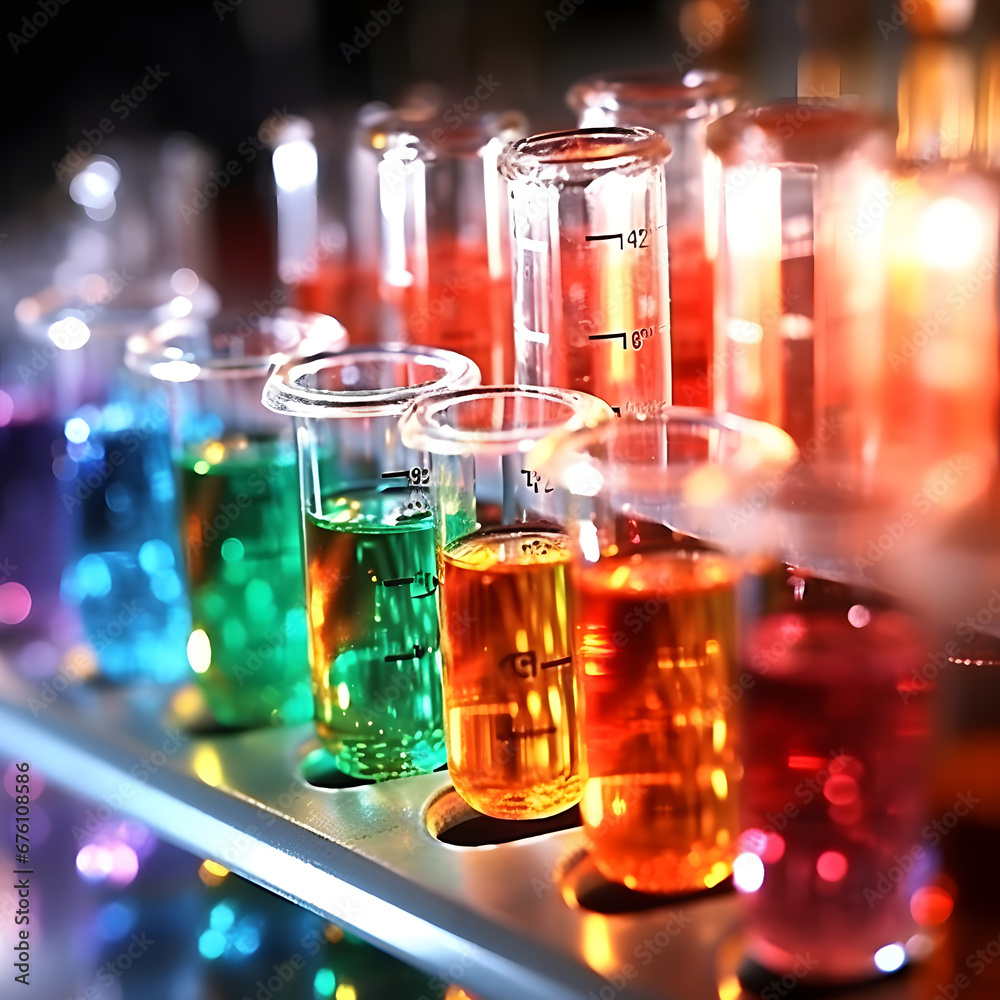 Scientific research in a technology-driven lab with the fancy color ...