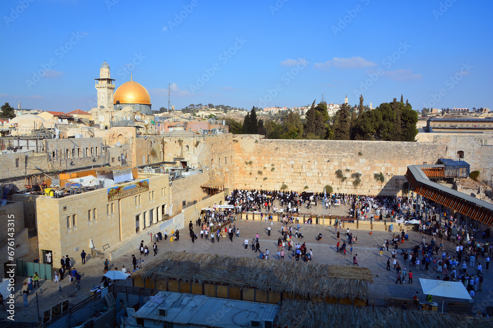 People pray a the Western Wall, Wailing Wall or Kotel the Place of ...