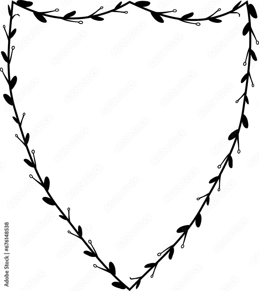 Horizontal Frame flower Wreath floral leaf borders square shape ...