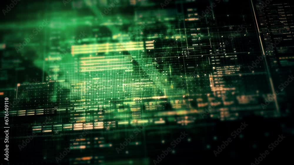 Immersive data matrix simulation UI with cutting-edge digital ...