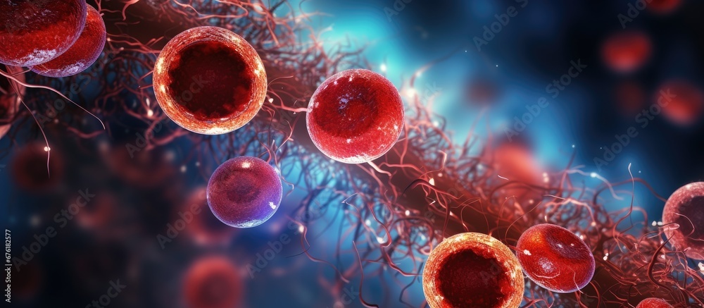 The digital illustration of a ai medical technology displays the ...